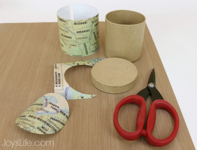 Decoupaged Paper Mache Map Box - Joy's Life