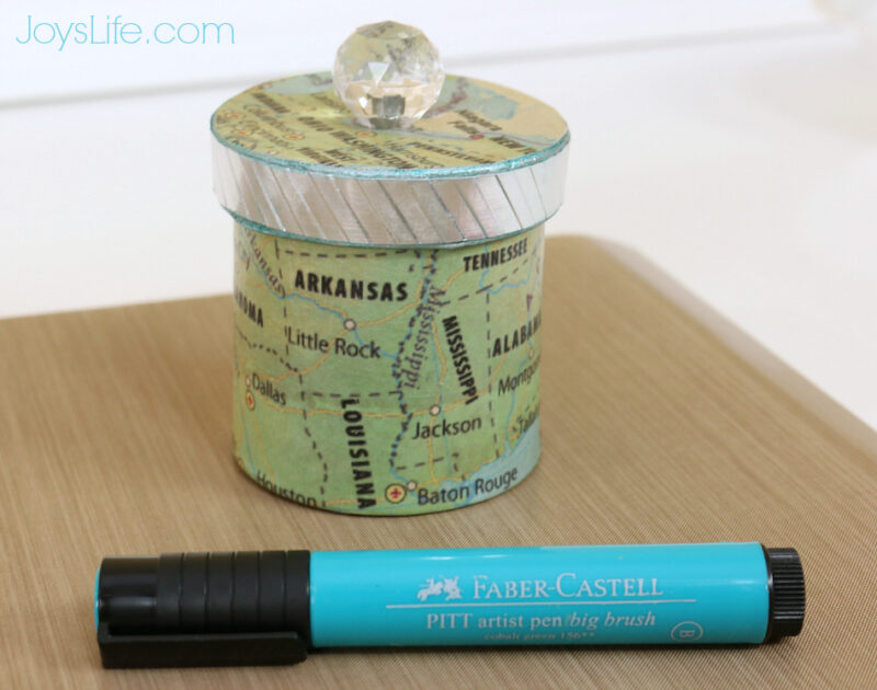 Decoupaged Paper Mache Map Box - Joy's Life