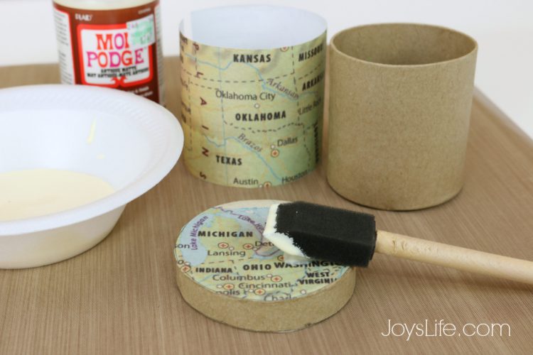 Decoupaged Paper Mache Map Box - Joy's Life