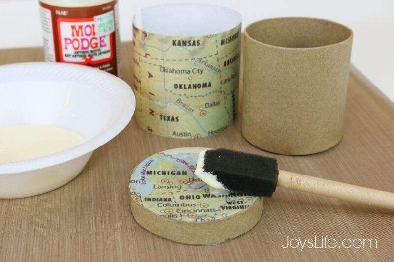 Decoupaged Paper Mache Map Box - Joy's Life