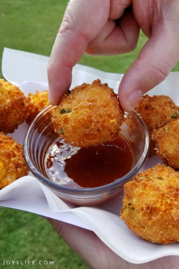 Jalapeno Cheddar Hush Puppies with Spicy Apricot Sauce - Joy's Life